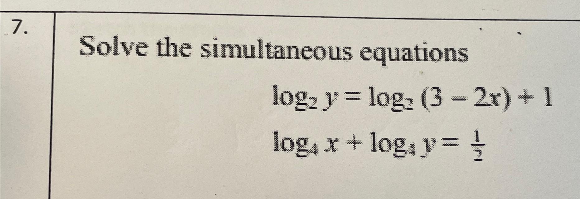 Solved Solve the simultaneous | Chegg.com