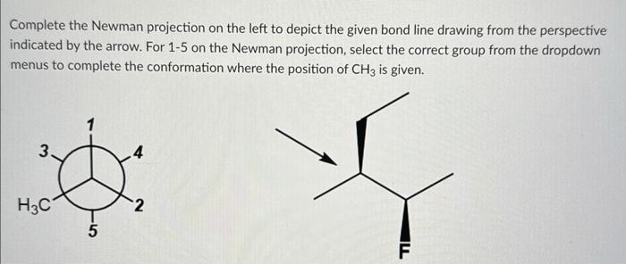 Solved Complete the Newman projection on the left to depict | Chegg.com