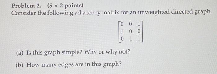 Solved Problem 2 5×2 Points Consider The Following