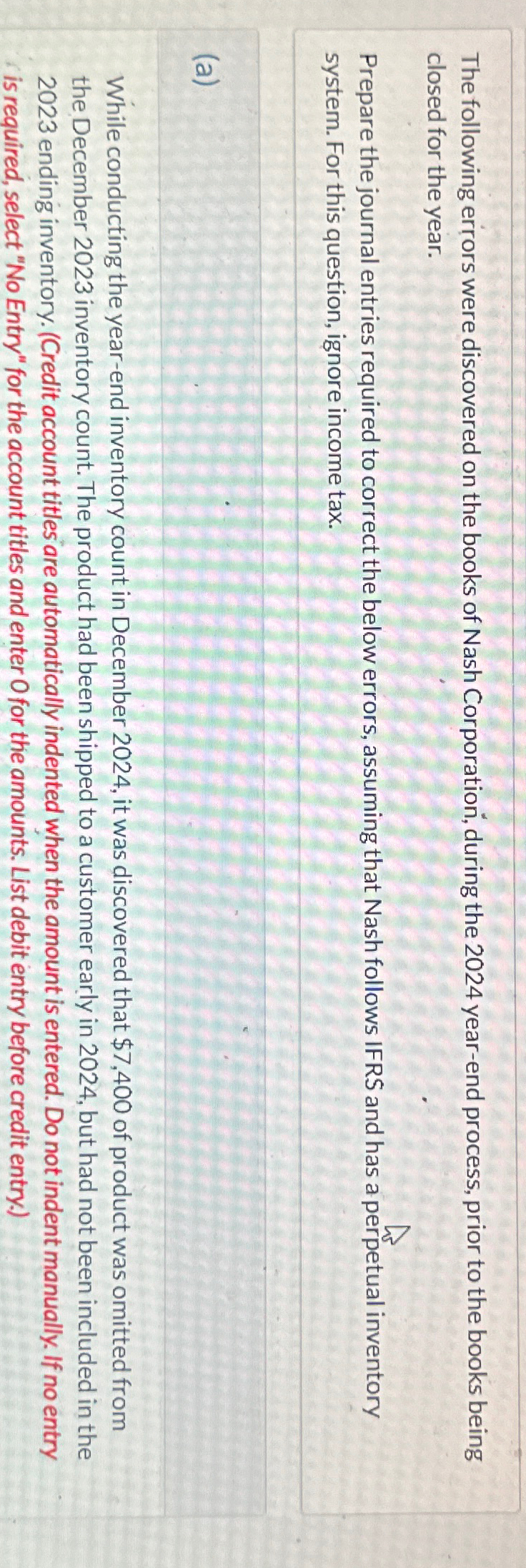 Solved The following errors were discovered on the books of | Chegg.com