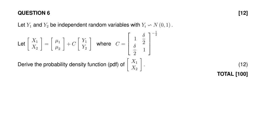 Solved Question 6 12 Let Y1 ﻿and Y2 ﻿be Independent Random 