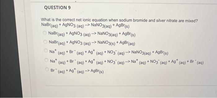 Solved What is the correct net ionic equation when sodium | Chegg.com