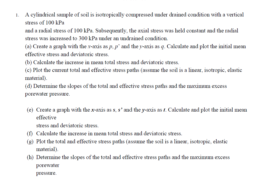 Solved A cylindrical sample of soil is isotropically | Chegg.com