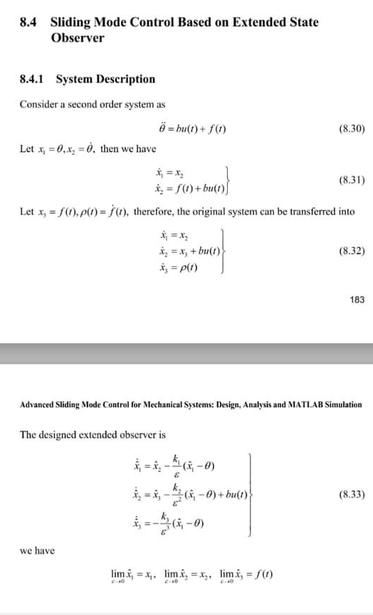 Solved Design ESO(Extended state observer) ﻿for non linear | Chegg.com