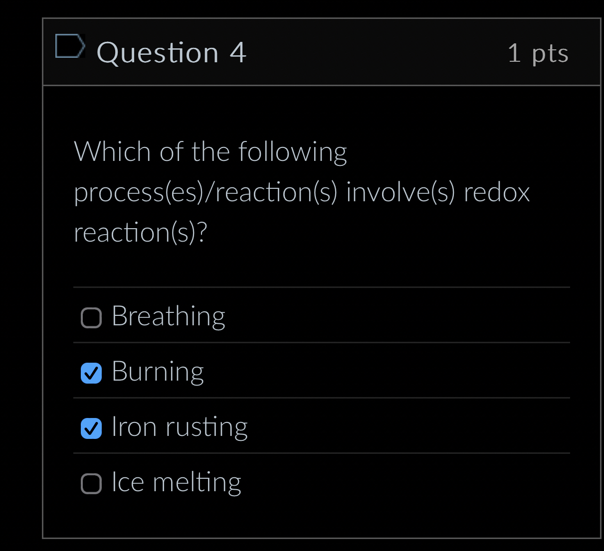 Solved Question 41 ptsWhich of the following | Chegg.com Solved Question 41 ptsWhich of the following | Chegg.com