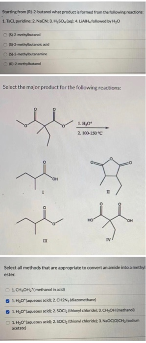 Solved Starting from (R)-2-butanol what product is formed | Chegg.com