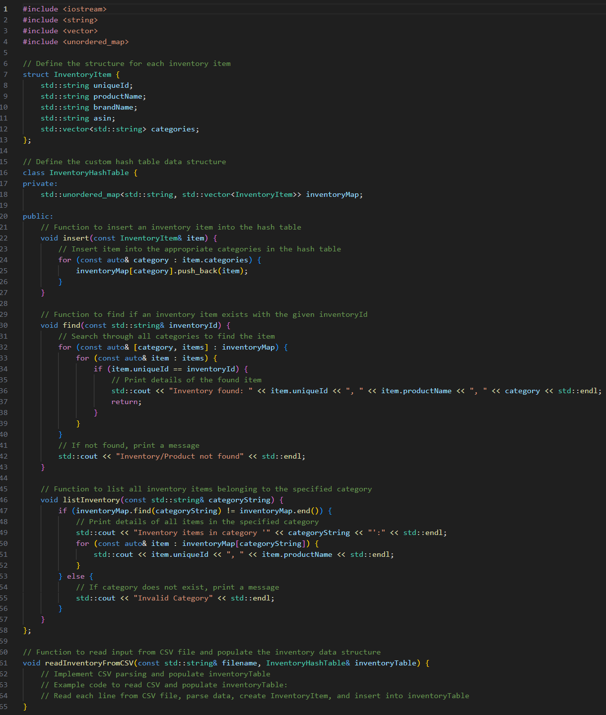 Solved create a function, readInventory(), ﻿that can read | Chegg.com
