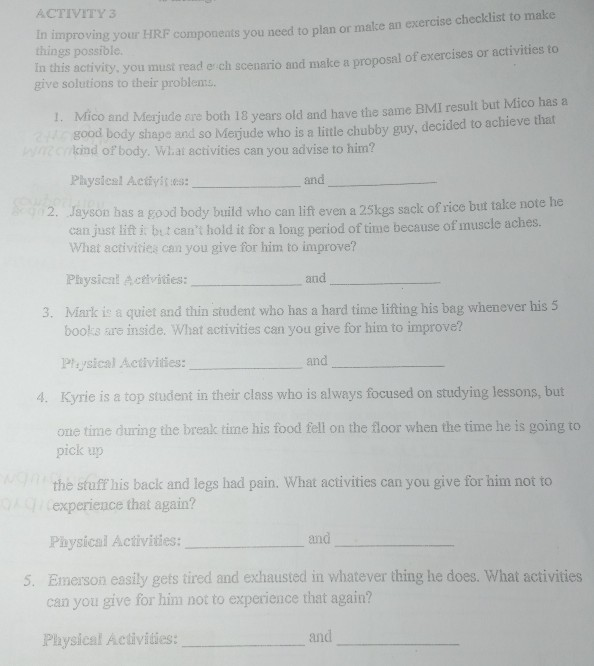 Solved ACTIVITY 3 In improving your HRF components you need | Chegg.com