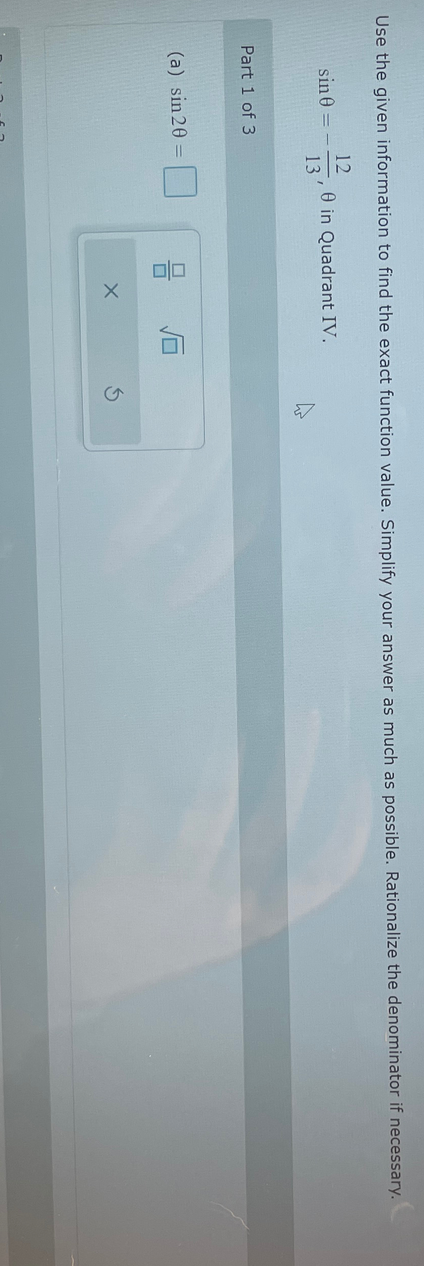 Solved Use the given information to find the exact function | Chegg.com