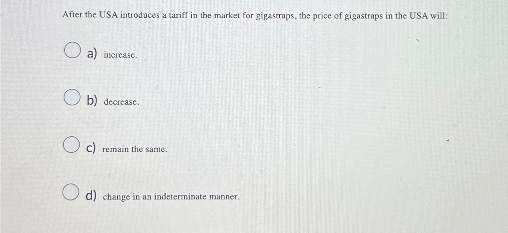 Solved After the USA introduces a tariff in the market for | Chegg.com