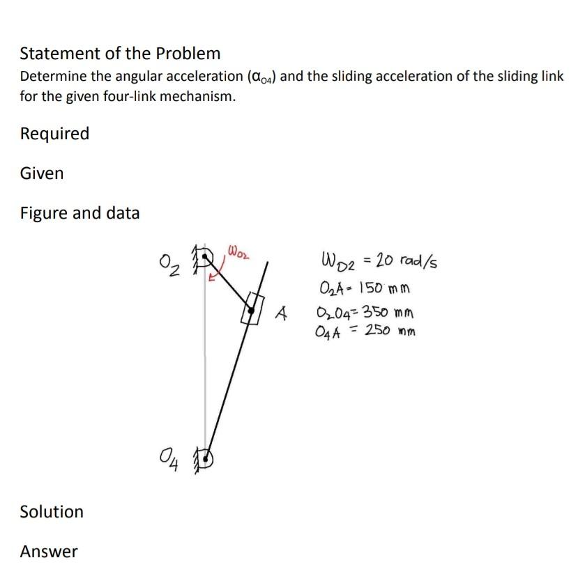 Solved determine the angular acceleration and the sliding | Chegg.com