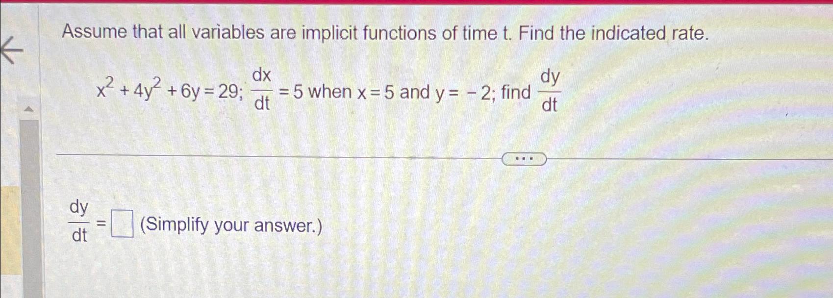 Solved Assume that all variables are implicit functions of | Chegg.com
