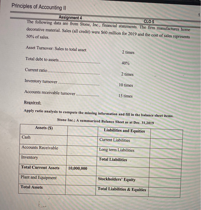 Solved Principles of Accounting II Assignment 4 CL05 The | Chegg.com