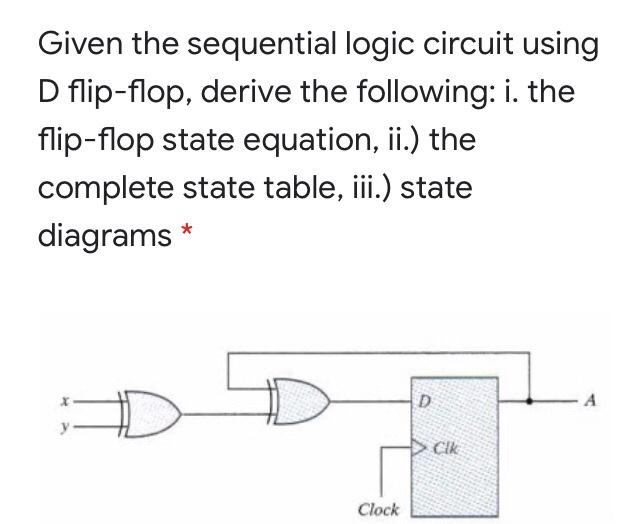 Solved Given the sequential logic circuit using D flip-flop, | Chegg.com