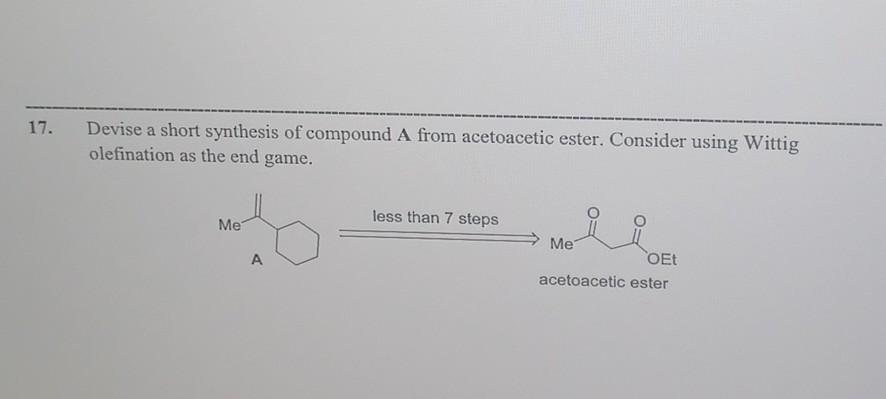 Devise a short synthesis of compound A from | Chegg.com