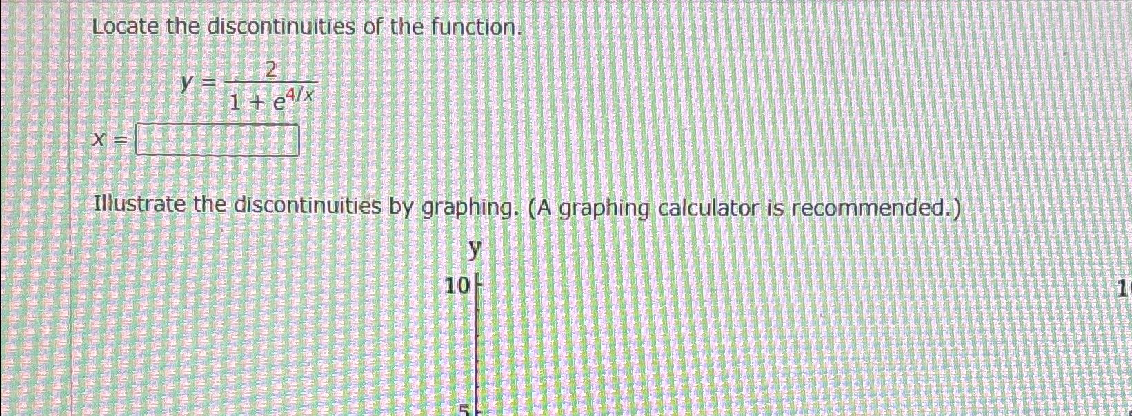 Solved Locate the discontinuities of the | Chegg.com