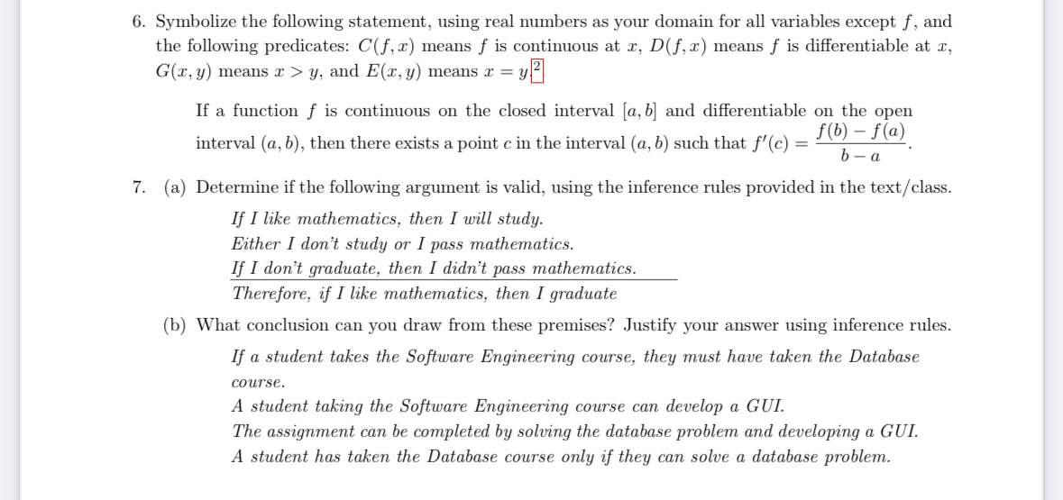 Solved Symbolize the following statement, using real numbers | Chegg.com