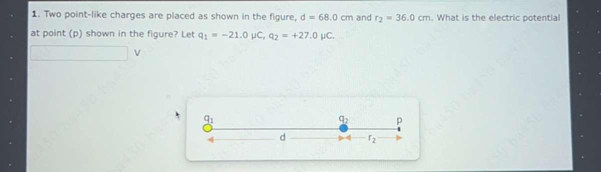 Solved Two point-like charges are placed as shown in the | Chegg.com