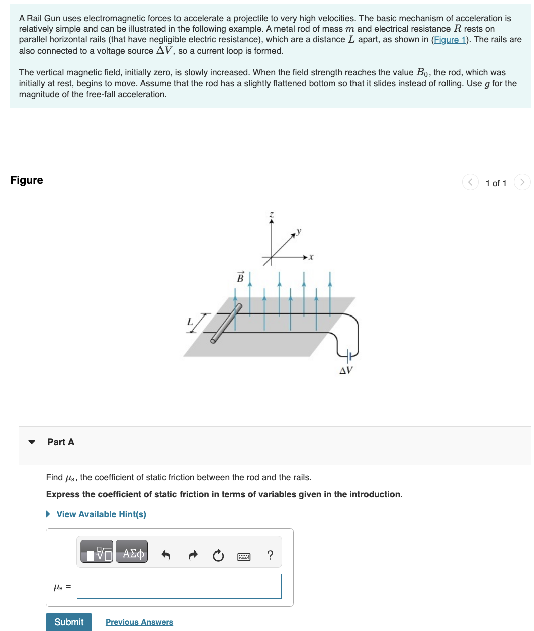 Solved FigurePart AFind μs, ﻿the coefficient of static | Chegg.com