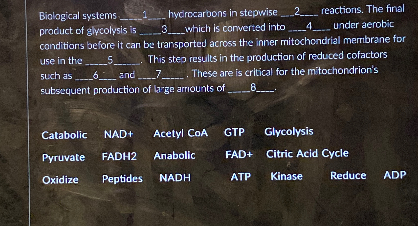 Solved Biological systems 1 ﻿hydrocarbons in stepwise 2 | Chegg.com