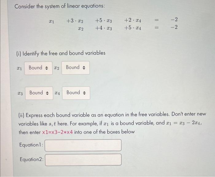 Solved Consider the system of linear equations: | Chegg.com