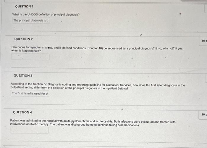 Solved For questions 1-2. Answer the following questions or | Chegg.com
