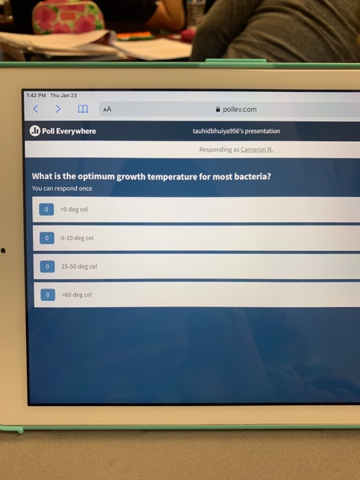 1:42 PM Thu Jan 23 AA pollev.com O Poll Everywhere | Chegg.com