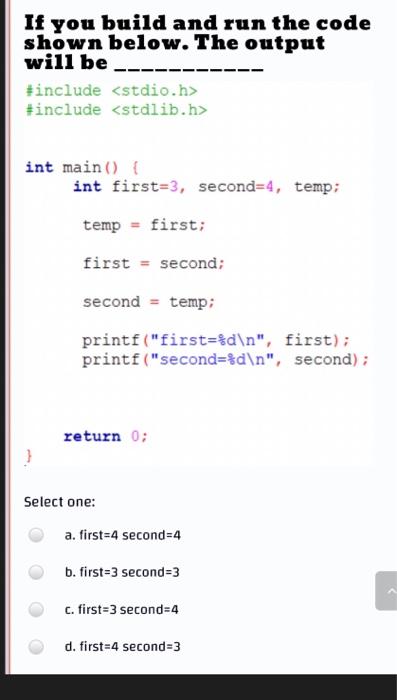 Solved If you build and run the code shown below. The output | Chegg.com