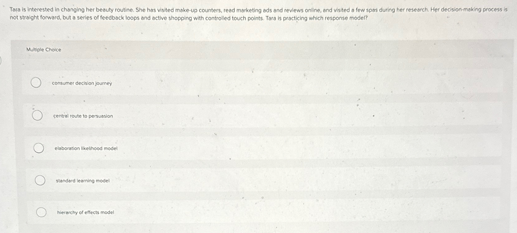 Solved Tara is interested in changing her beauty routine. | Chegg.com