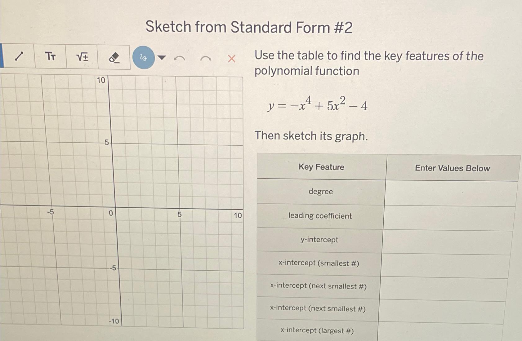 Solved Sketch from Standard Form #2Use the table to find the | Chegg.com