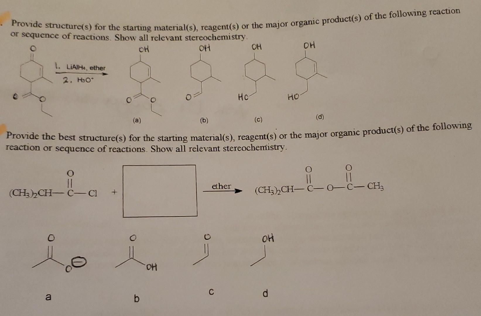 Solved Provide structure(s) for the starting material(s), | Chegg.com
