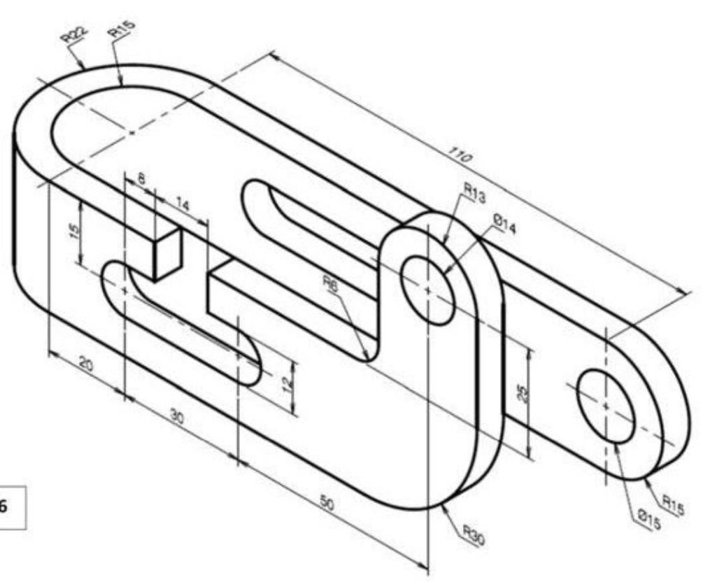 Solved Draw the top , front and side views The dimensions | Chegg.com