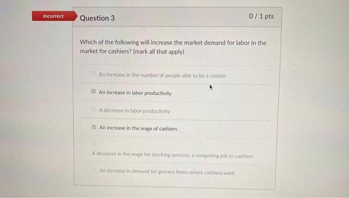Solved Incorrect Question 3 0/1 pts Which of the following | Chegg.com