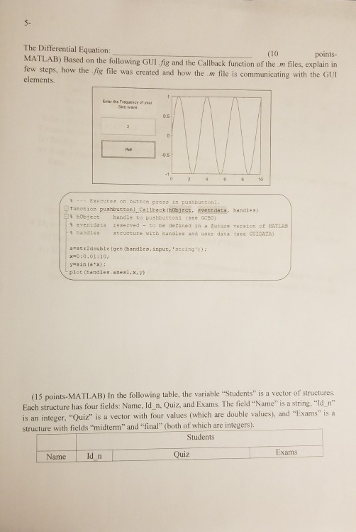 (10 The Differential Equation: points- MATLAB) Based | Chegg.com