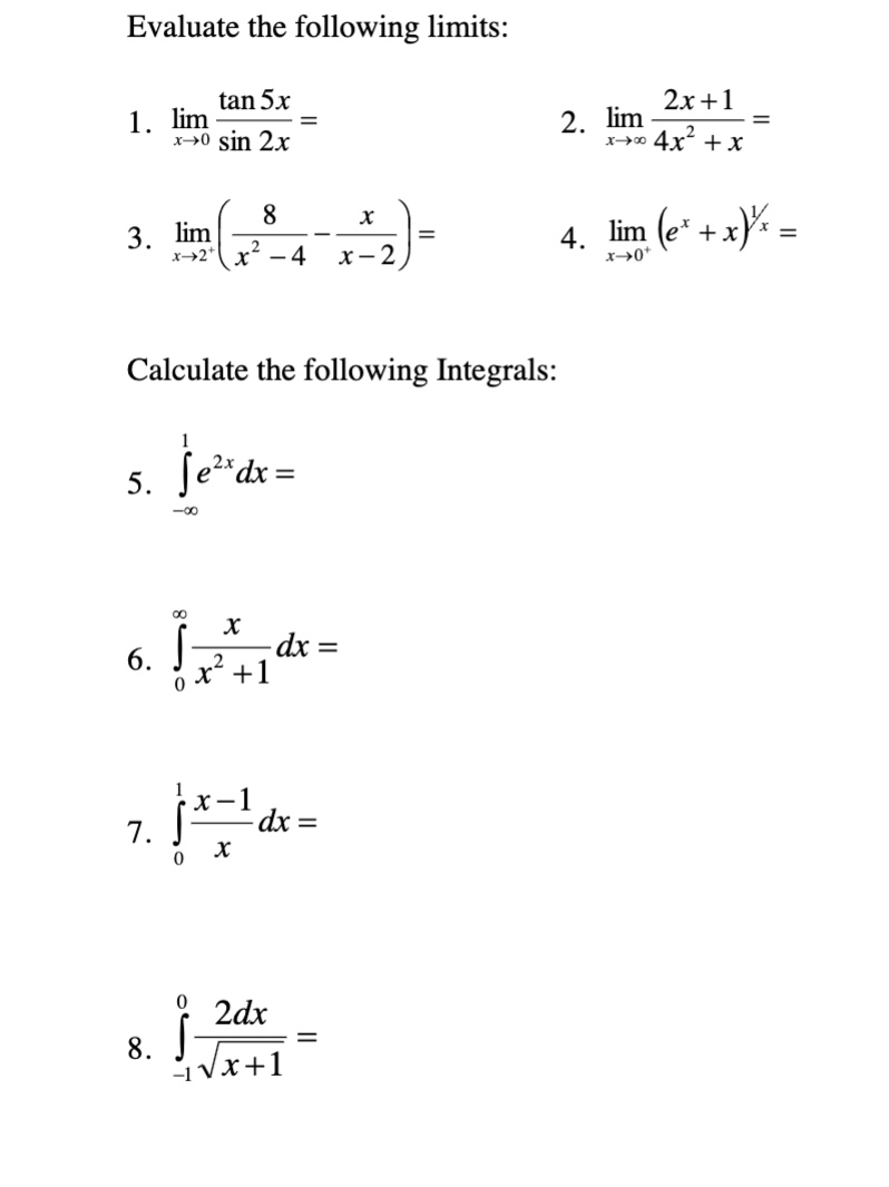 Solved Evaluate the following | Chegg.com