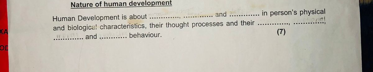 Solved Nature of human developmentHuman Development is about | Chegg.com