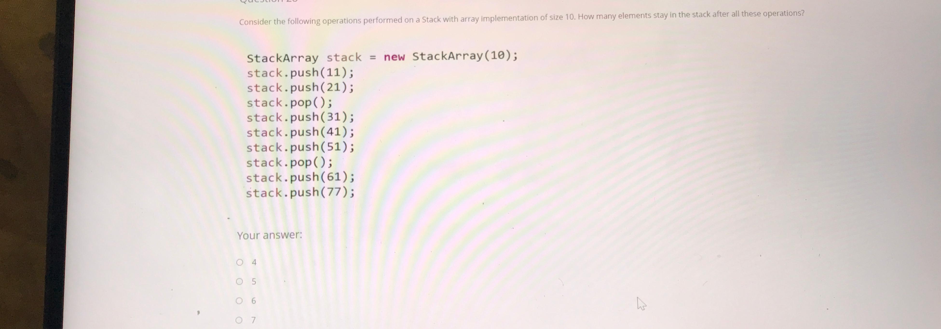 Solved Consider the following operations performed on a | Chegg.com