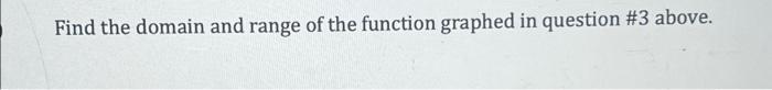 Solved Using the graph below find domain and range for the | Chegg.com