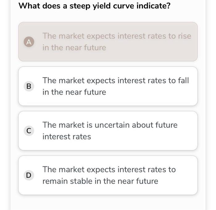 Solved What does a steep yield curve indicate? The market | Chegg.com
