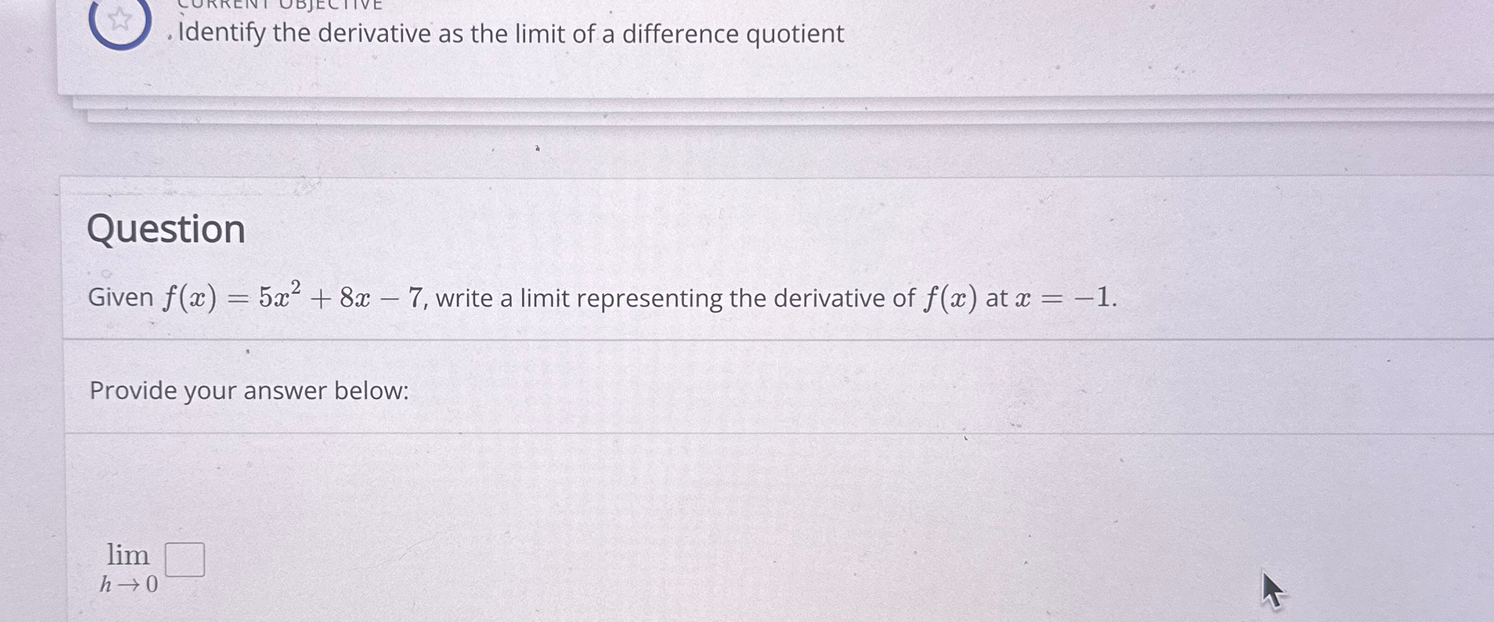Solved . ﻿Identify the derivative as the limit of a | Chegg.com