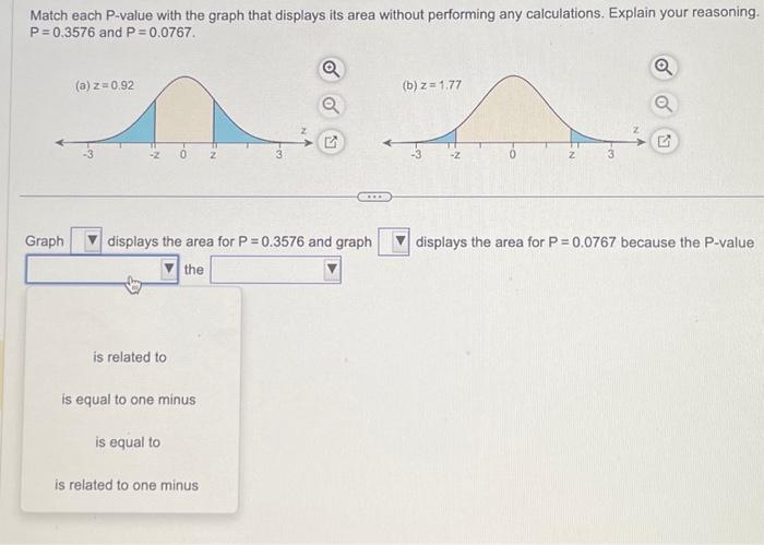 Solved Match each P-value with the graph that displays its | Chegg.com