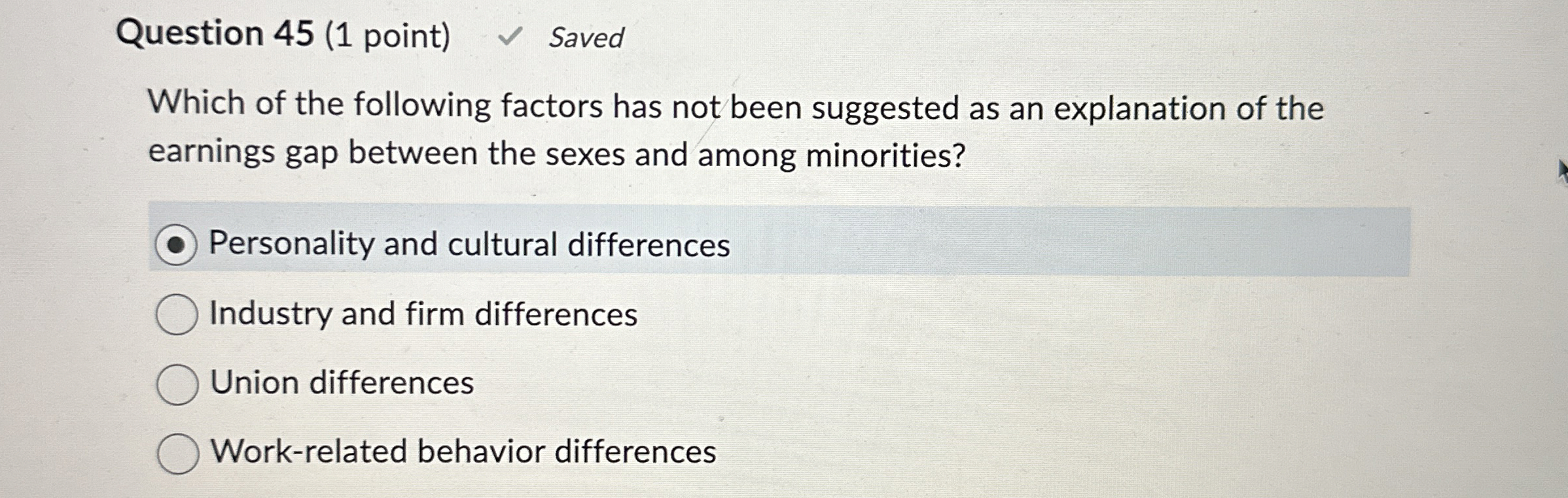 Solved Question 45 (1 ﻿point) ﻿SavedWhich of the following | Chegg.com