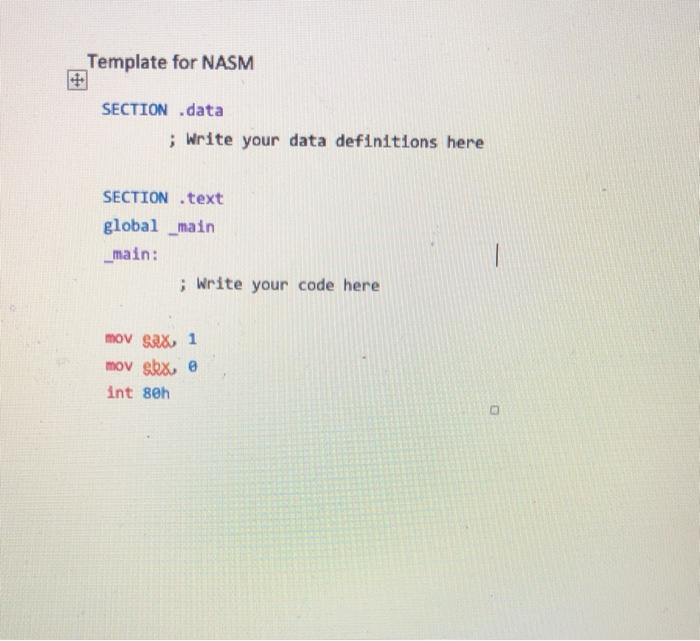 Setup your environment either MASM or NASM (see | Chegg.com