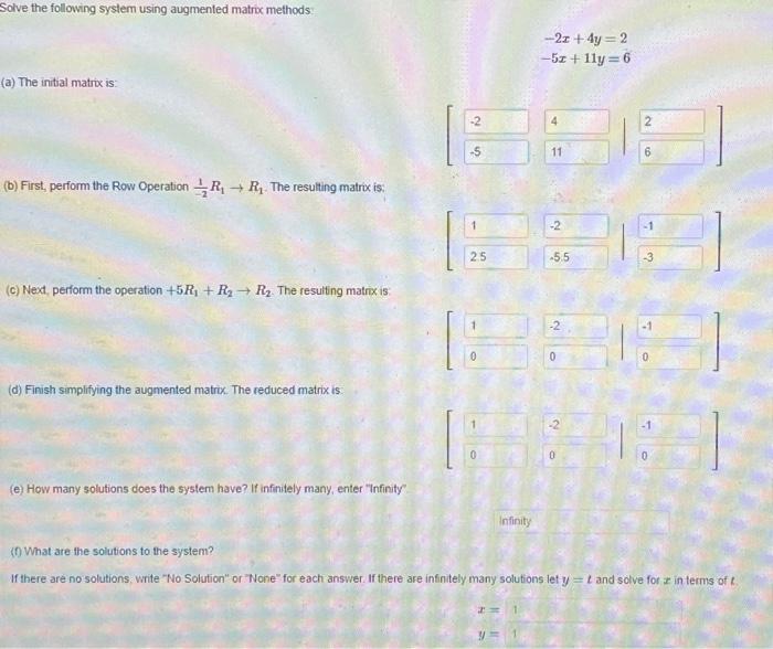 Solved Solve the following system using augmented matrix | Chegg.com