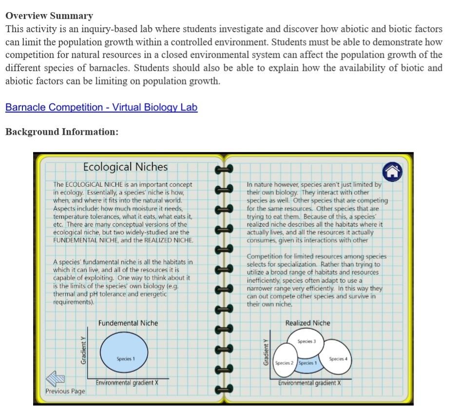 Solved Overview Summary This activity is an inquiry-based | Chegg.com