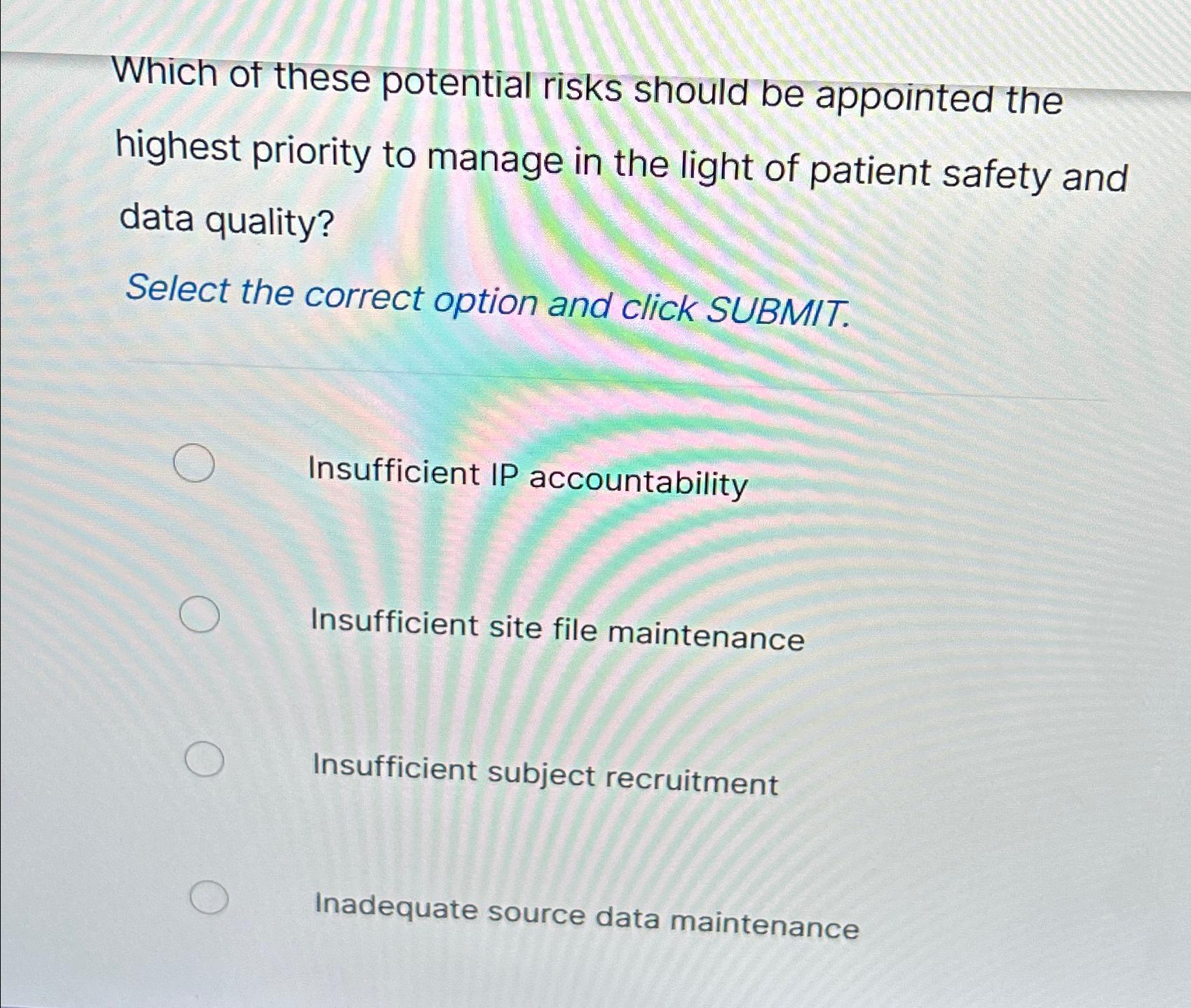 Solved Which of these potential risks should be appointed | Chegg.com