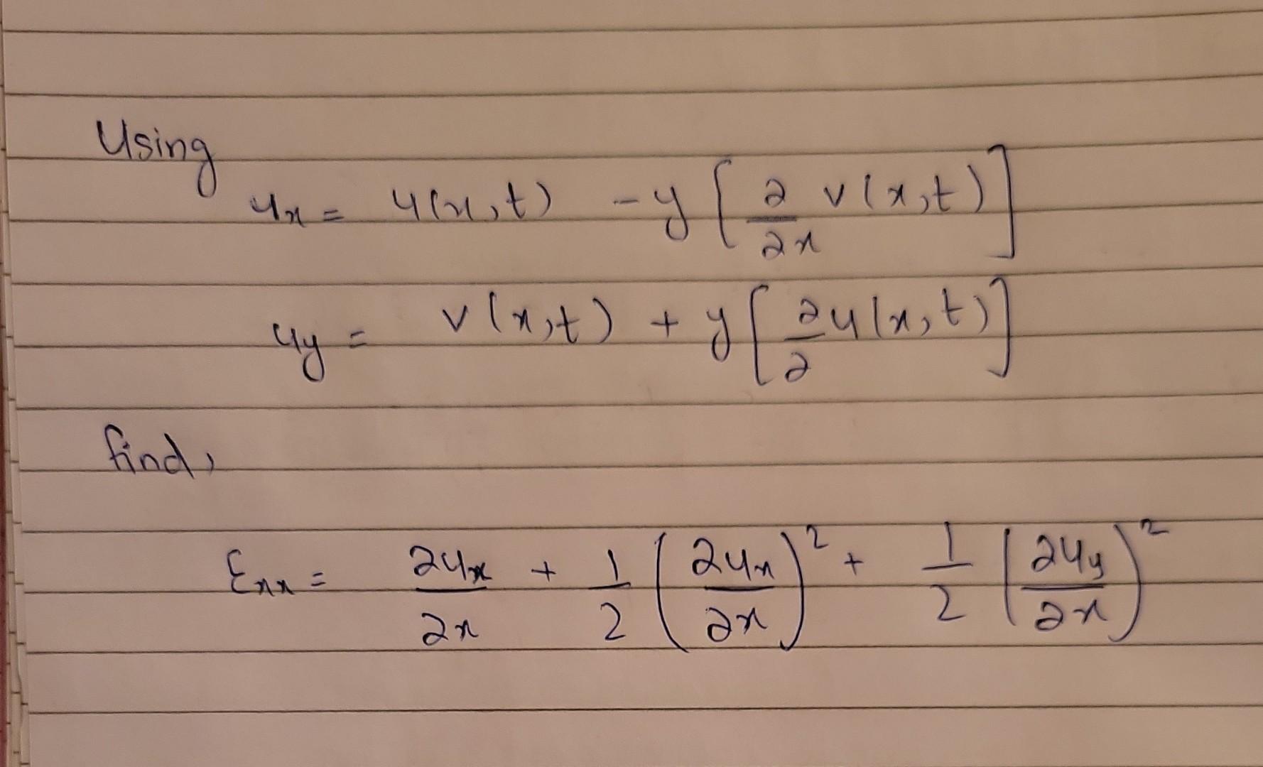 Solved Having the expression for Ux and Uy find the | Chegg.com
