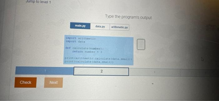 Solved Jump to level 1 Type the program's output main.py | Chegg.com