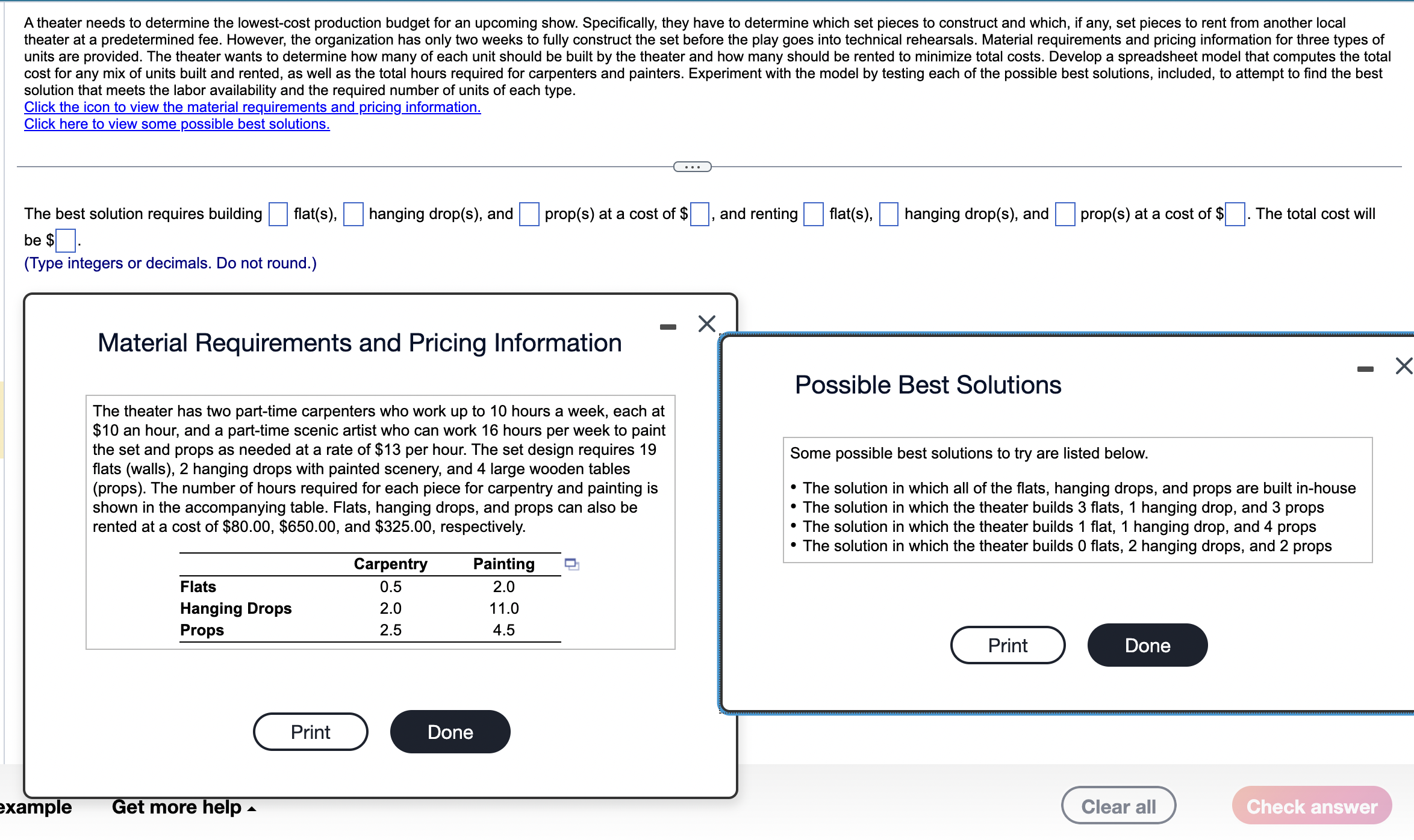 Solved Material Requirements and Pricing InformationThe | Chegg.com