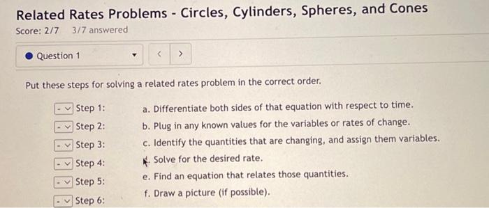 Solved Related Rates Problems - Circles, Cylinders, Spheres, | Chegg.com